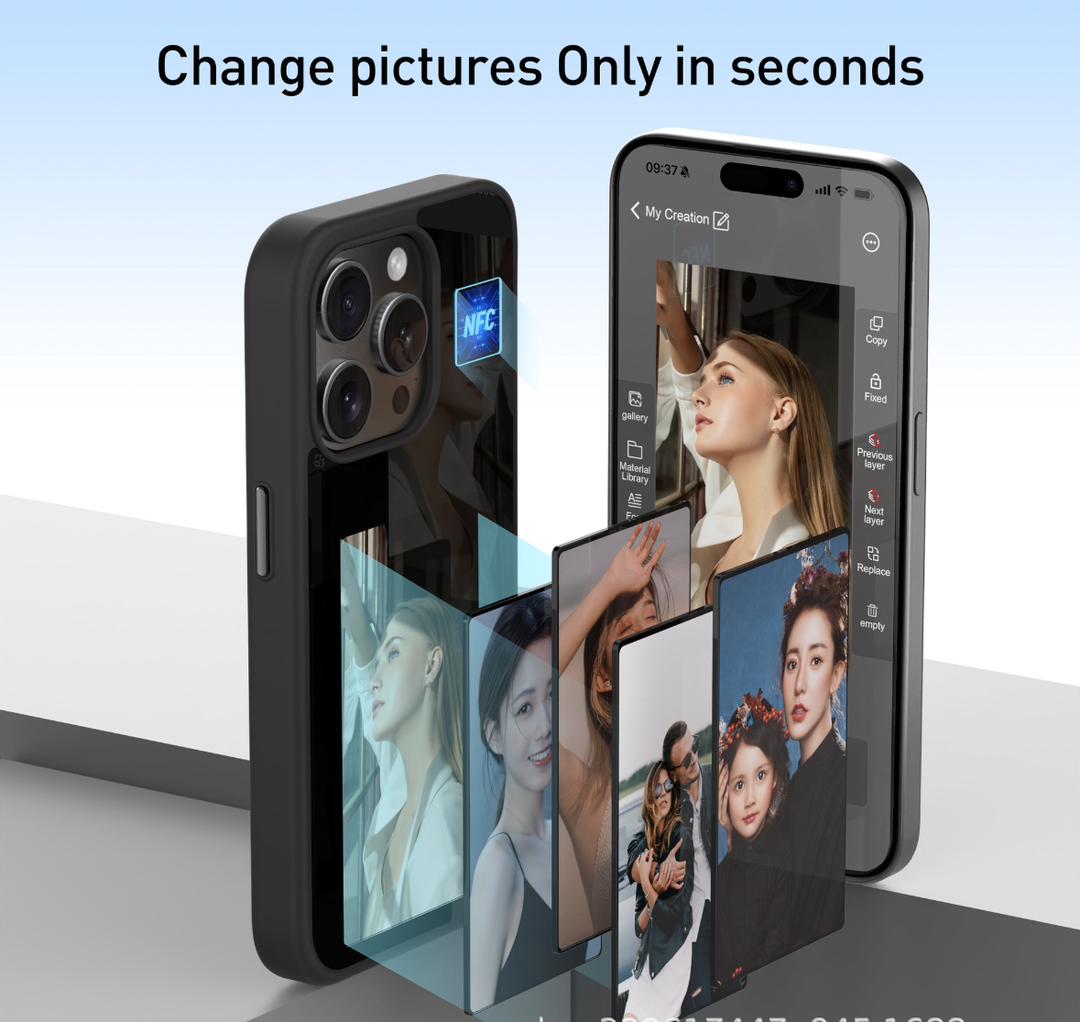 DIY E Ink Screen Smart Display phone case for iPhone 15 Series